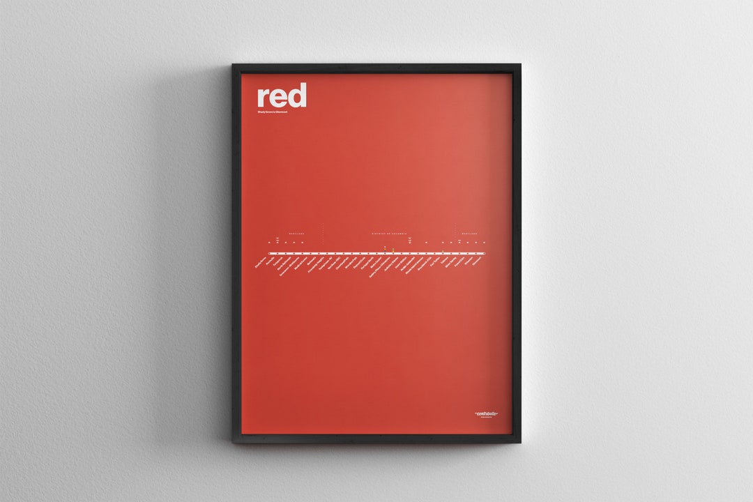 Chicago L Red Line / CTA Train / Minimal Map Poster Print / Subway ...