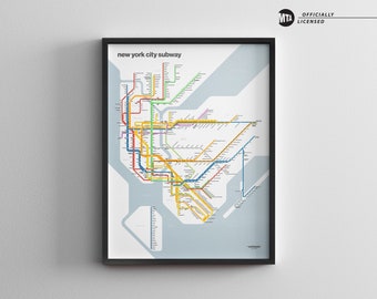 NYC Print New York City Subway Transit Map Poster, Boyfriend Gift ...