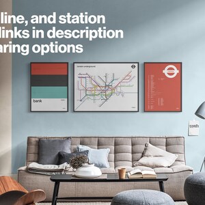 Bank Station / London Underground / Tube Map Minimal Poster Print ...