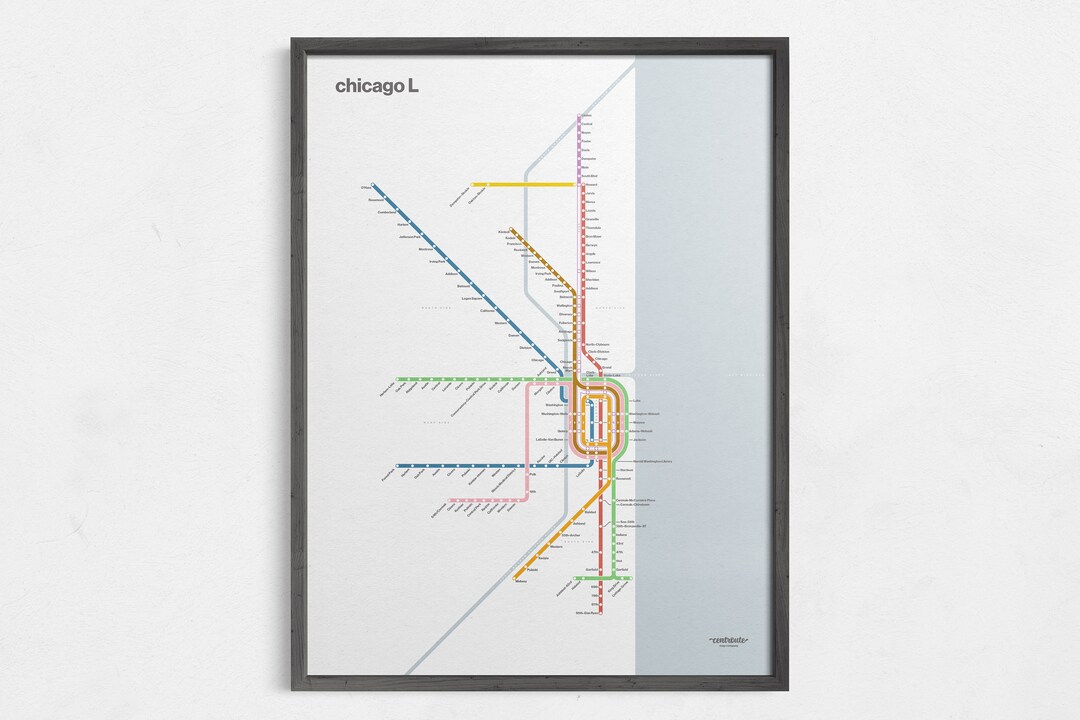 Chicago L Subway Map / CTA / Minimal Poster Print / Subway - Etsy