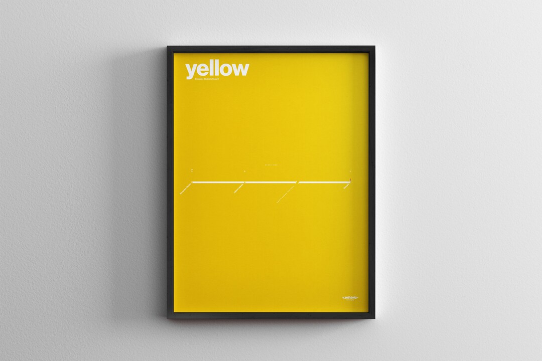 Yellow Line Map / CTA Chicago L Train / Minimal Poster Print / Subway ...