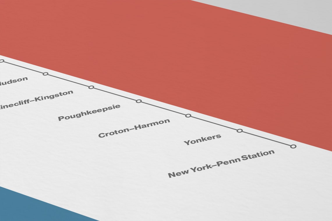 Ethan Allen Express Amtrak Map / Minimal Poster Print / NYC - Etsy UK