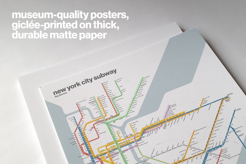 New York City Subway Map / NYC / Minimal Poster Print / Subway - Etsy