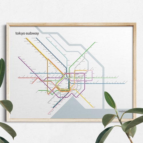 Tokyo Metro subway Map 16x12 Heavyweight Art Print English | Etsy