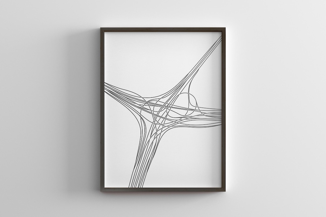 Springfield Mixing Bowl Exit Road Map Line Art / I-95 DC Virginia ...