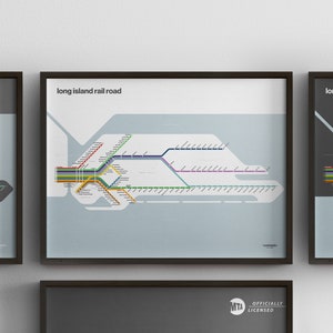 LIRR Map / New York City / Long Island Rail Road / NYC Minimal Poster ...
