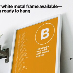 NYC B Train Map One Color / Minimal Poster Print / New York City Subway ...