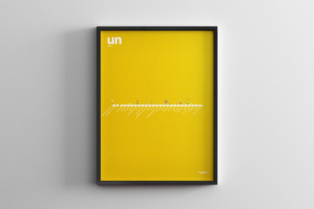 Paris Metro Line 1 / France / Minimal Poster Print / Subway Style Wall ...