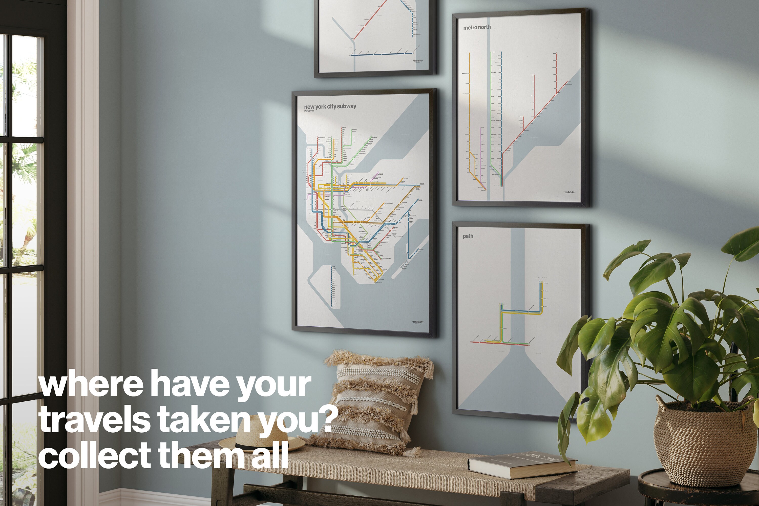 PATH Rail Map / New Jersey / NYC NJ / Minimal Poster Print / - Etsy