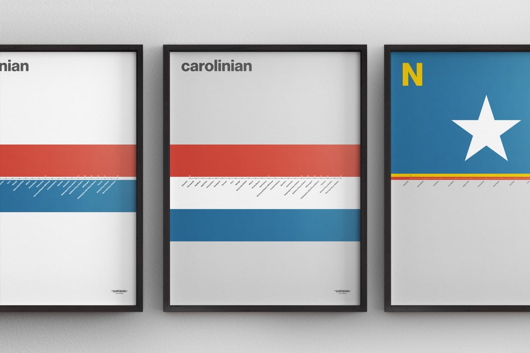 Amtrak Carolinian / Minimal Map Poster Print / NYC DC Charlotte NC ...