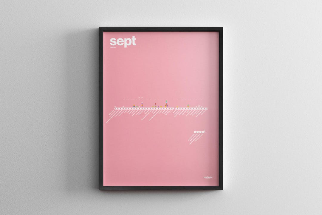 Paris Metro Line 7 Map / France / Minimal Poster Print / Subway Style ...
