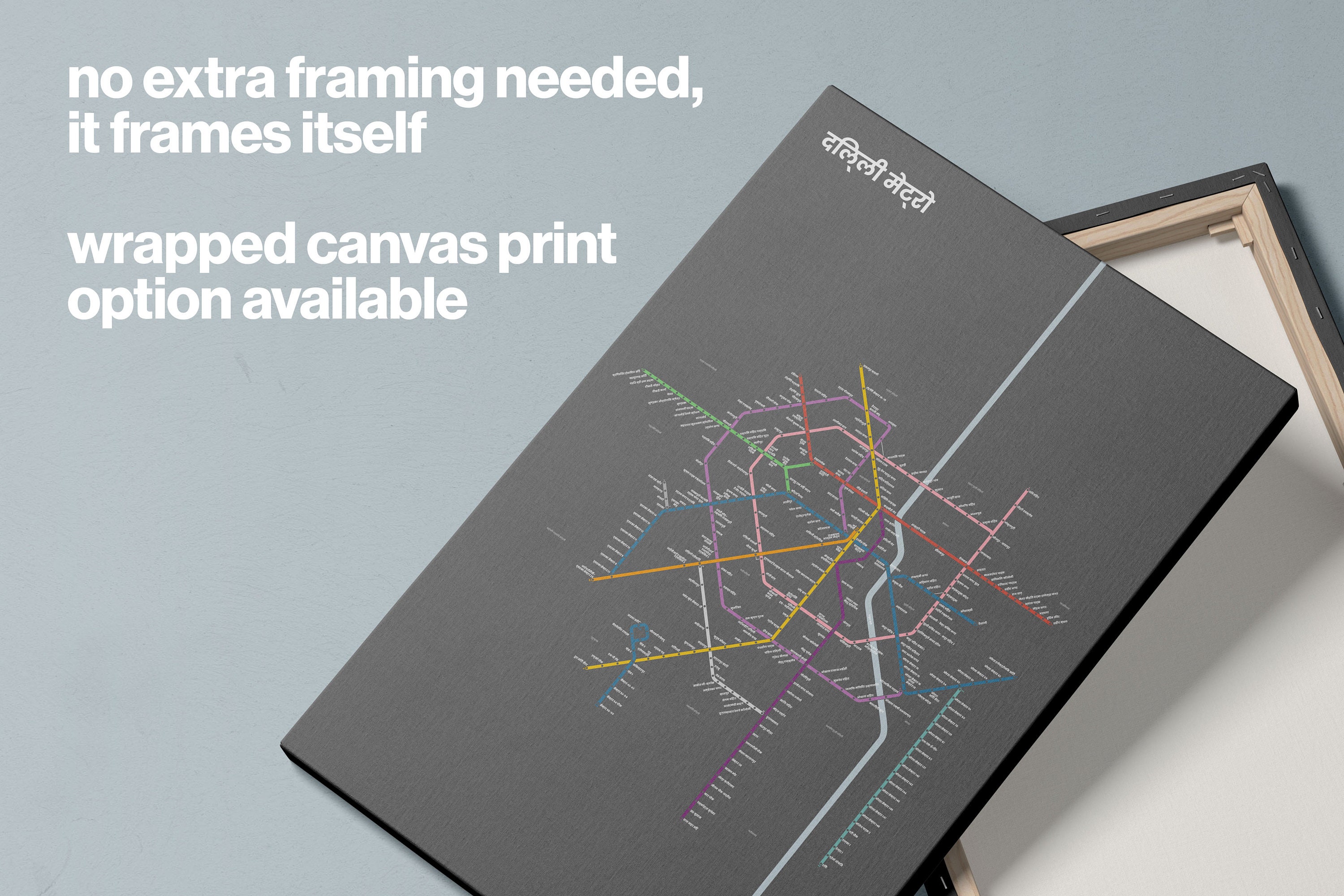 Delhi Metro Map Hindi / India / Minimal Poster Print / Subway - Etsy Canada