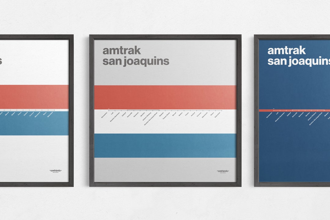 Amtrak San Joaquins / Minimal Map Poster Print / Oakland - Etsy