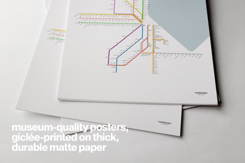 Metra Rail Map / Chicago / Minimal Poster Print / Subway Style | Etsy