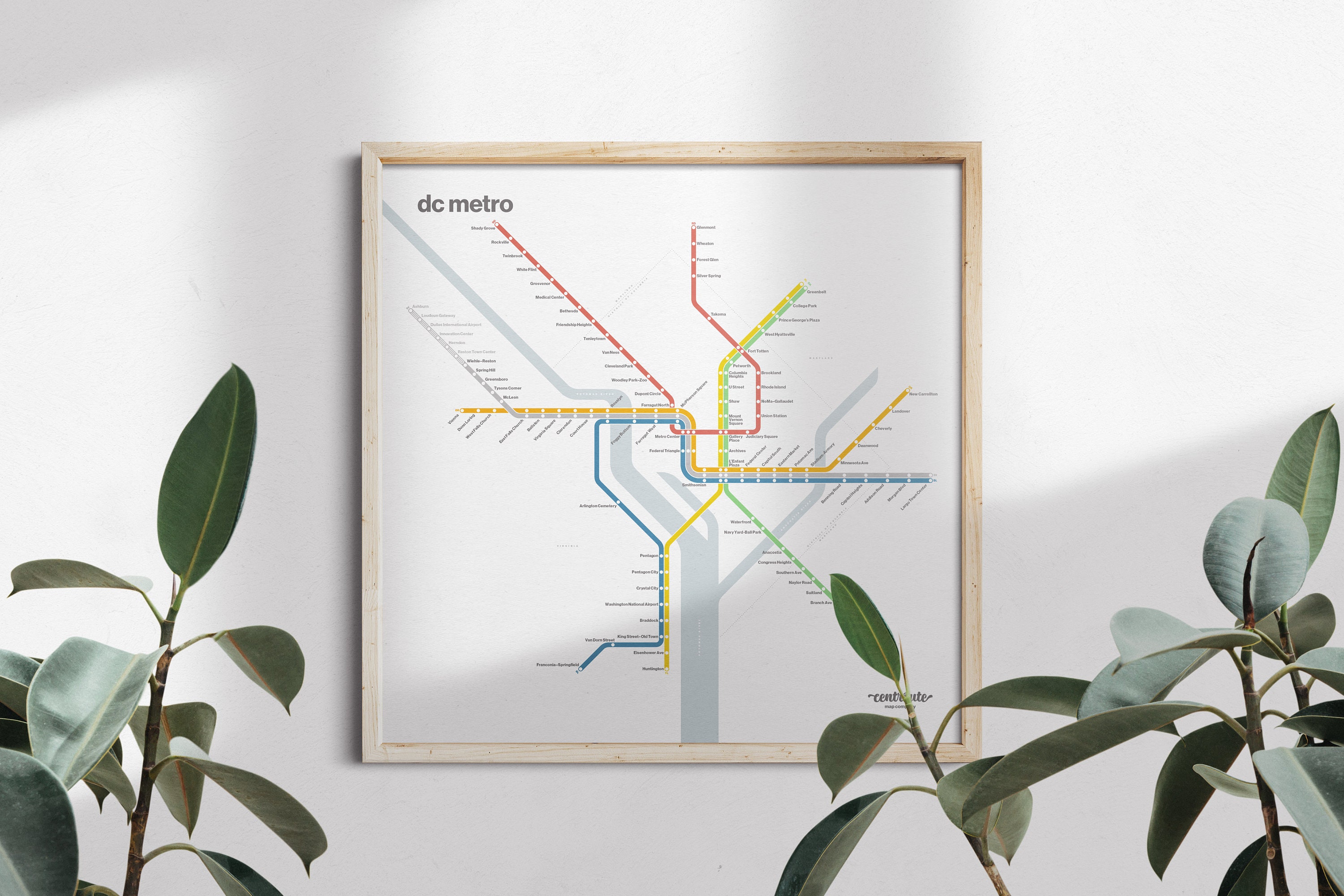 DC Metro Map / Washington DC / Minimal Poster Print / Subway | Etsy