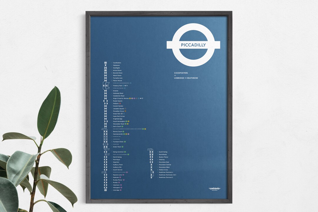 Piccadilly Line Tube Map / London Underground / Minimal Poster - Etsy.de