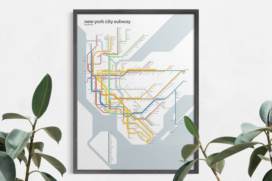 New York City Subway Map / NYC / Minimal Poster Print / Subway - Etsy