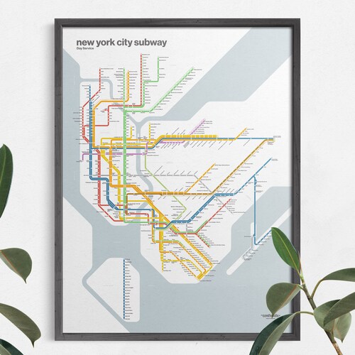 New York City Subway Map / NYC / Minimal Poster Print / Subway - Etsy