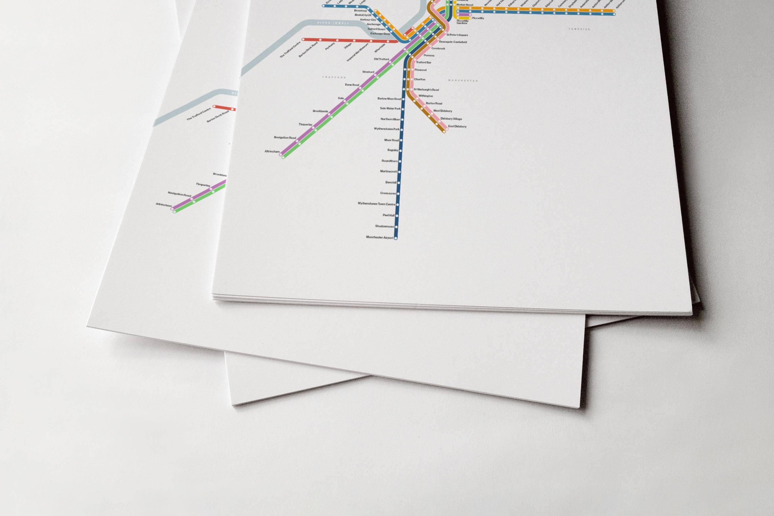 Manchester Metrolink, Light Mode Map, Minimal Poster Print, Canvas Home ...