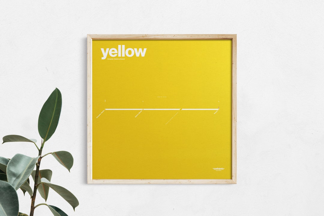 Yellow Line Map / CTA Chicago L Train / Minimal Poster Print / - Etsy
