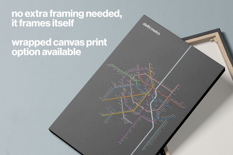 Delhi Metro Map English / India / Minimal Poster Print / - Etsy