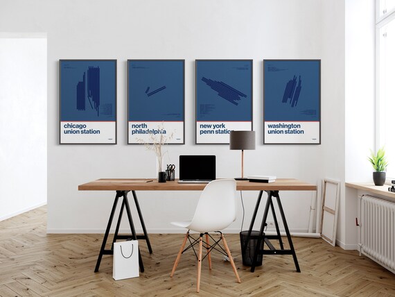 Amtrak Station Print / Custom Minimal Poster / Subway Style - Etsy