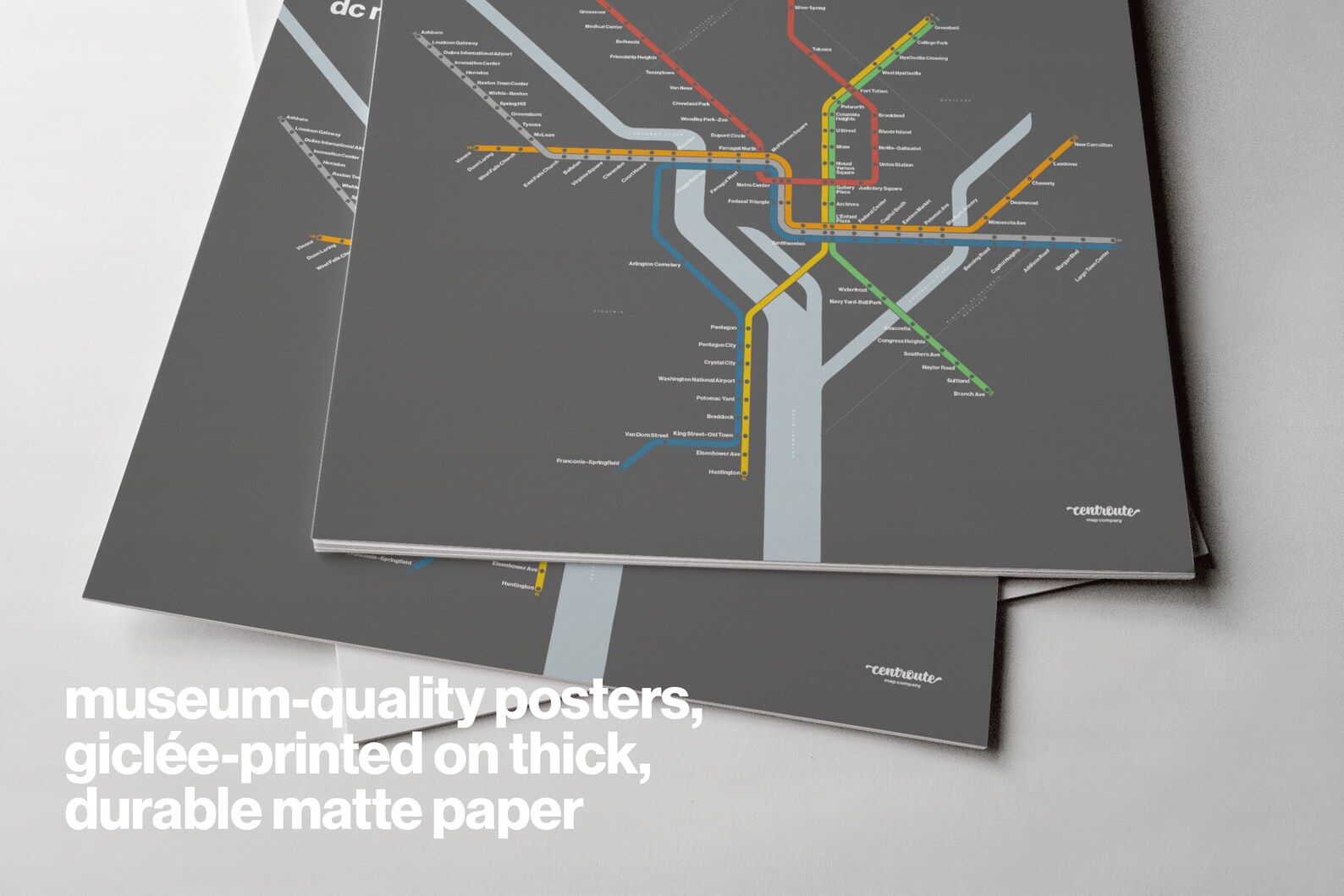 DC Metro Map / Dark Mode / Washington DC / Minimal Poster Print ...