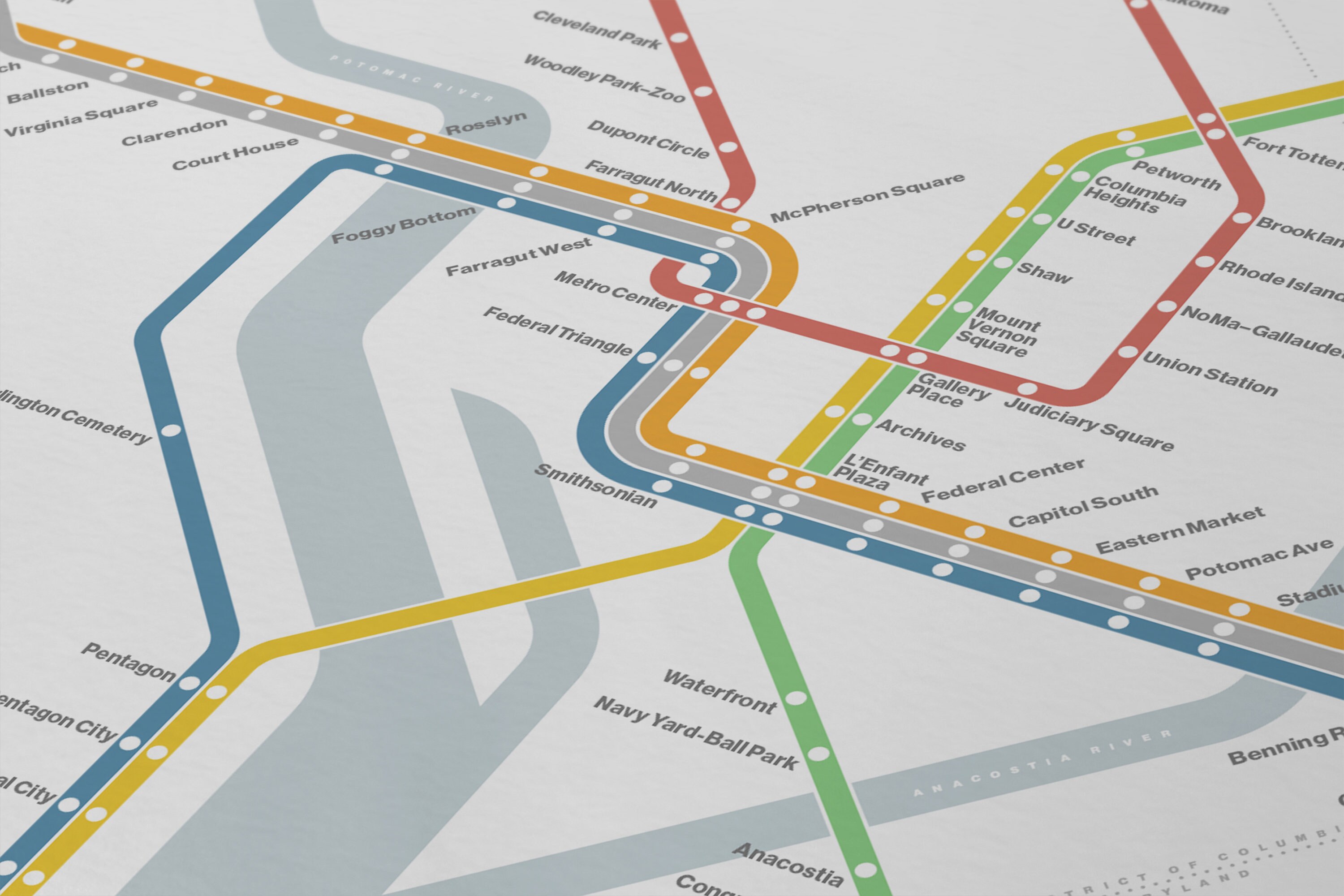 Washington Dc Metro Map With Street Overlay - Map