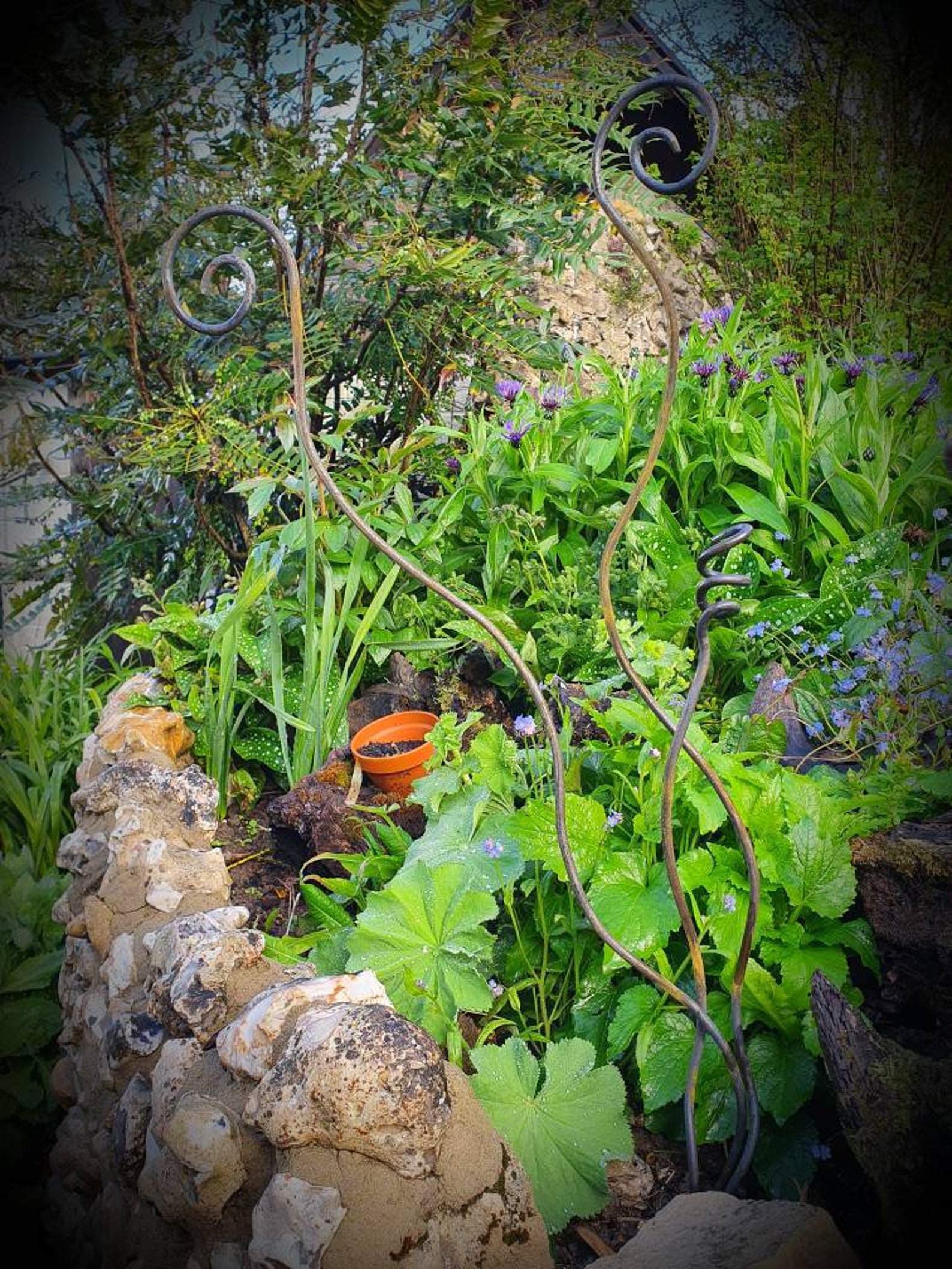 Hand Forged Steel Garden Art Work - Etsy