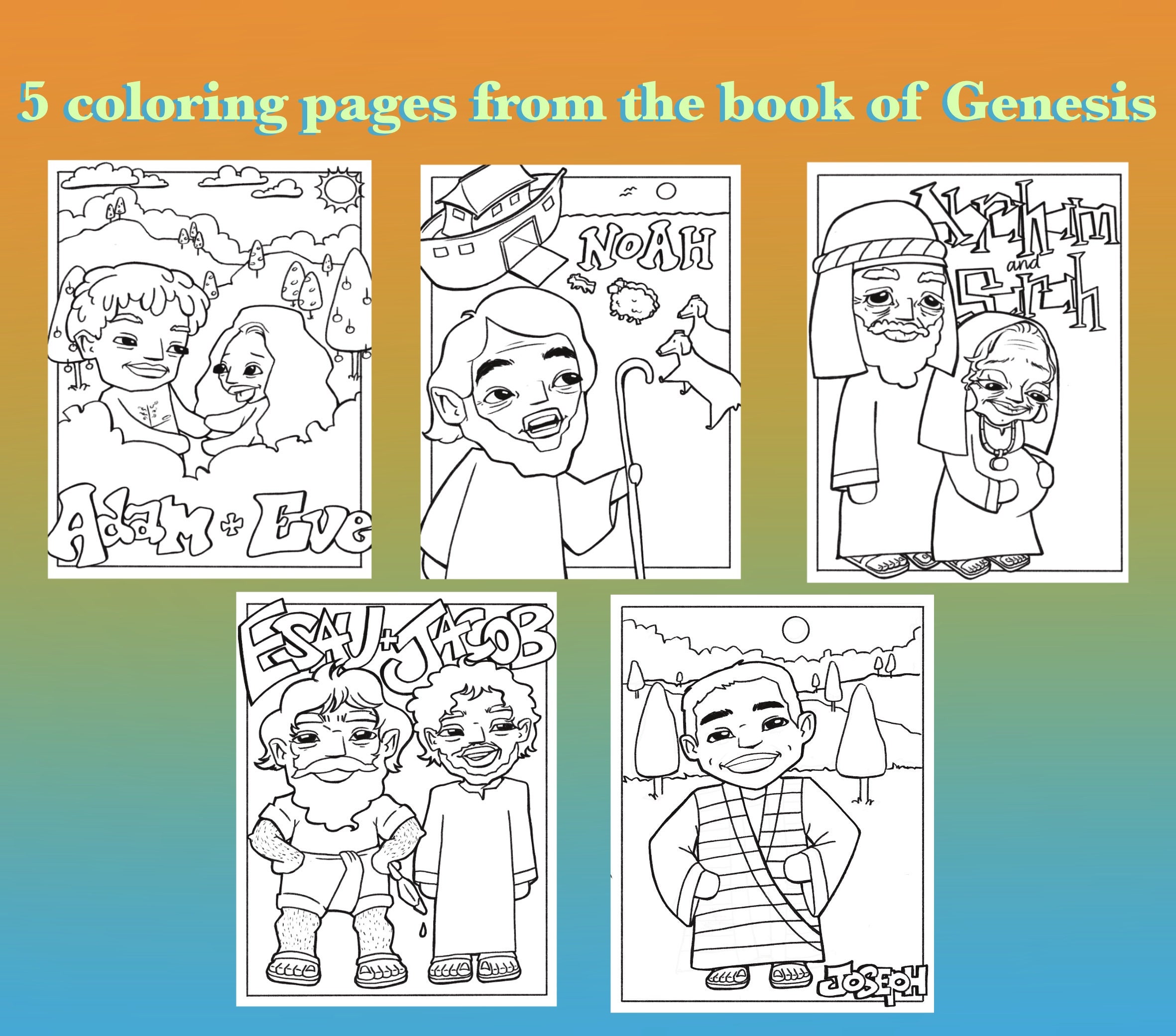 Bible Coloring Pages From Genesis- Kids and Adult Coloring- Sunday ...