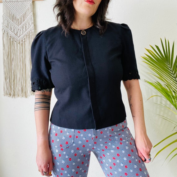 vintage 80s top black - Gem