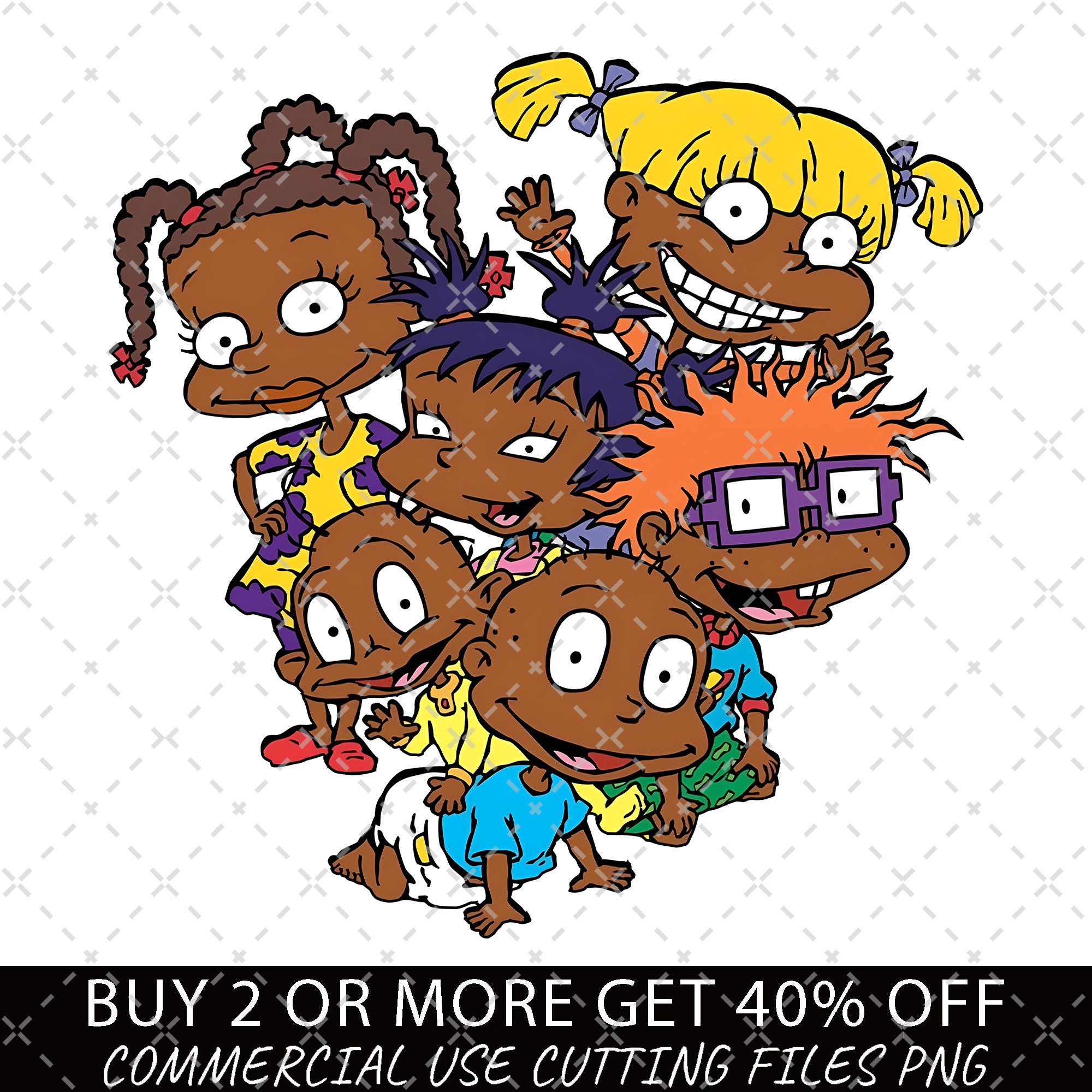 Melanin Afro American Rugrats Png Layered Item, Clipart, Cricut ...