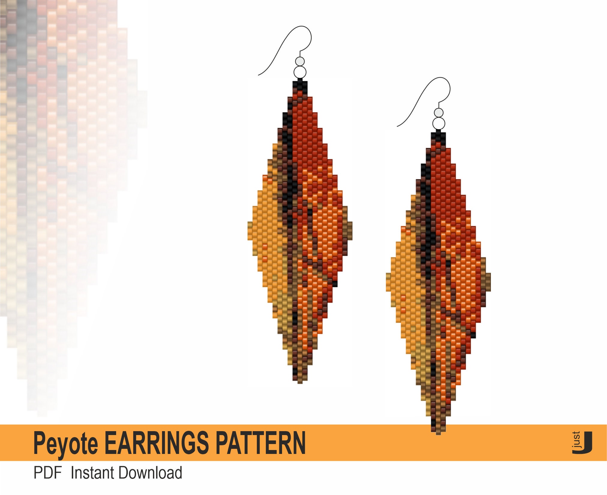 Abstract Beaded Earrings Pattern Peyote Earring Beading | Etsy