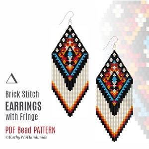 Brick Stitch Earrings, Native American Style, Seed Bead, Earrings With ...