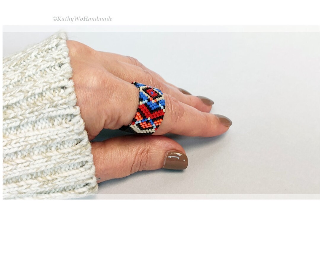 Beaded Ring Native Americans Jewelry Miyuki Ring Seed Bead - Etsy
