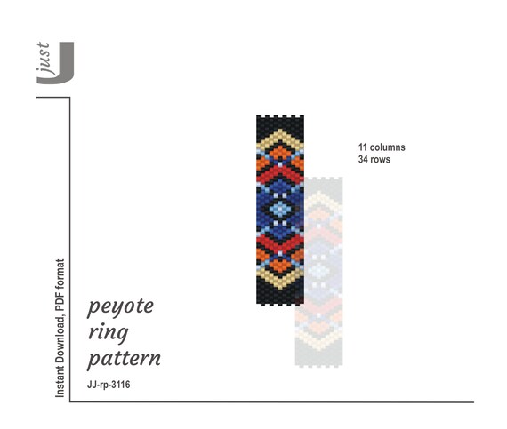 Peyote ring pattern peyote rings rings pattern bead rings | Etsy