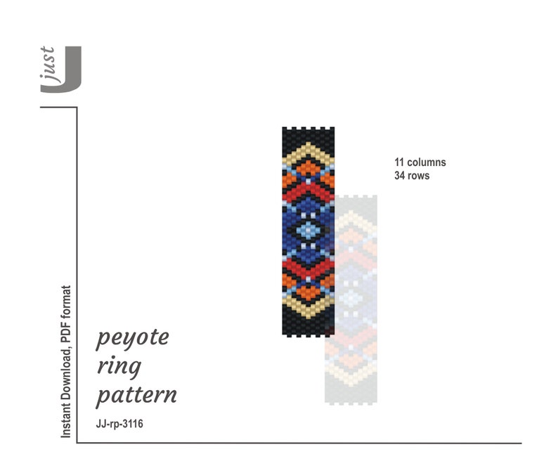 Peyote ring pattern peyote rings rings pattern bead rings | Etsy
