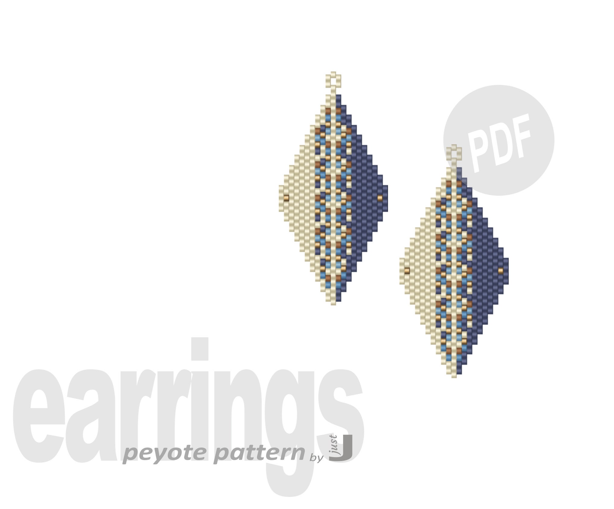 Beaded earring pattern peyote stitch earrings beading | Etsy