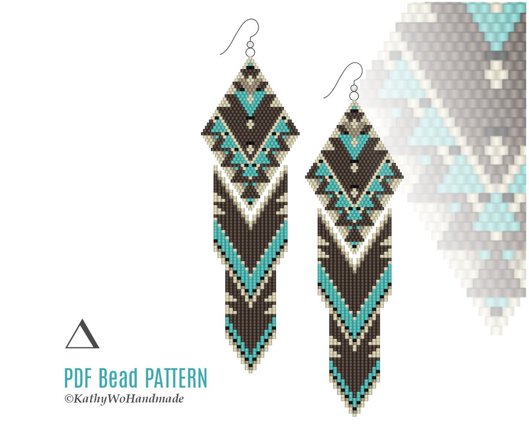 Earrings Pattern, Brick Stitch, Native American, Dangle Earrings, Seed ...