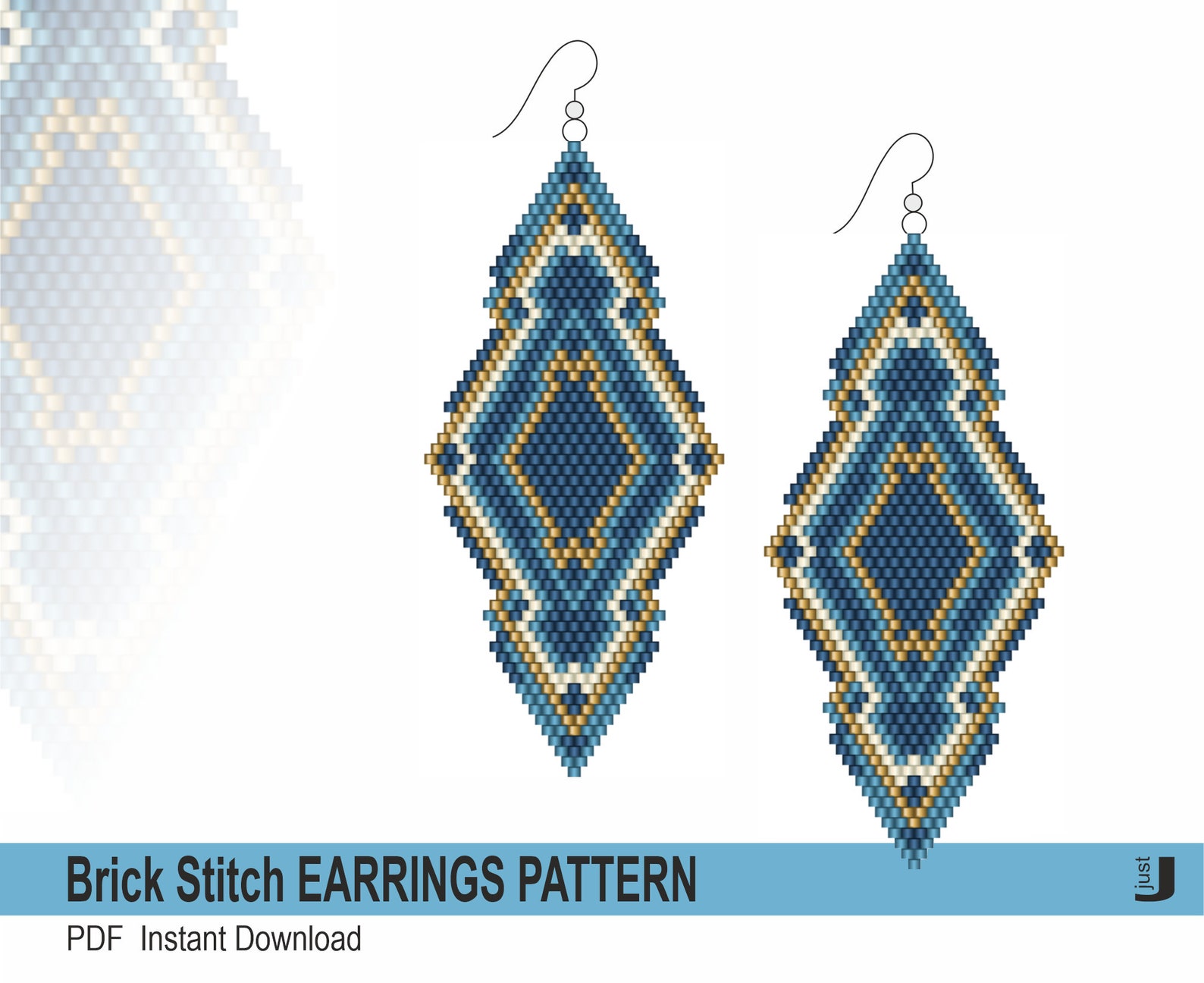 Beaded Earring Pattern Brick Stitch Earrings Beading - Etsy