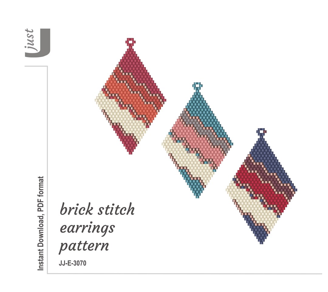 Beaded Earring Pattern Brick Stitch Earrings Beading - Etsy