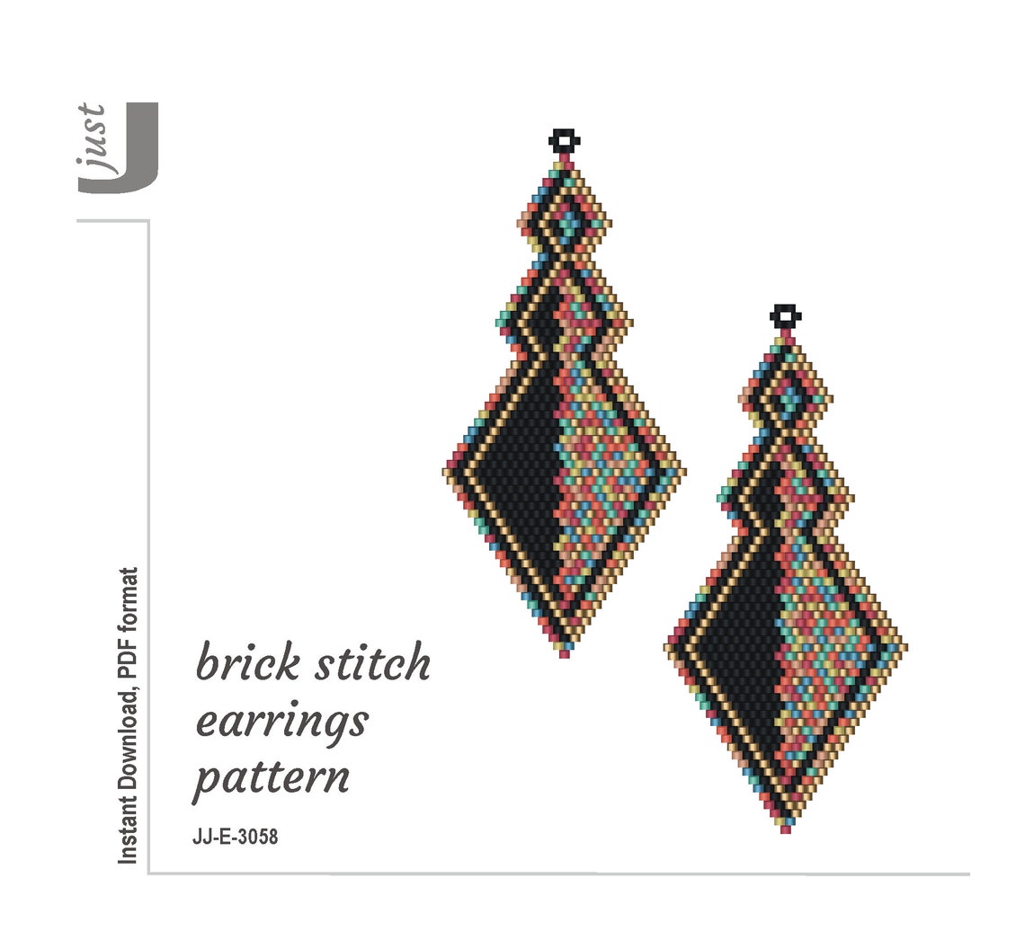 Beaded Earring Pattern Brick Stitch Earrings Beading - Etsy