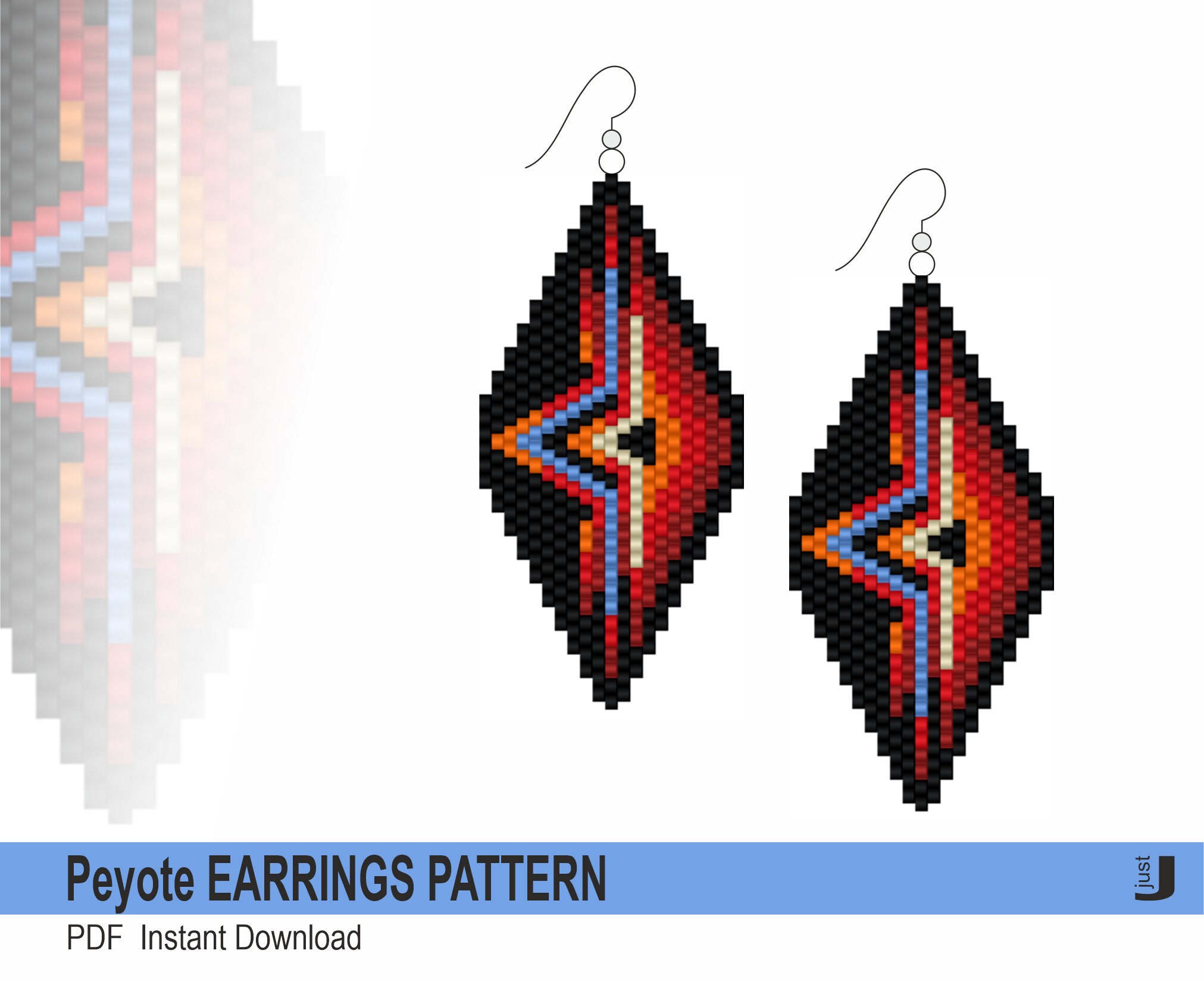 Peyote Earring Pattern Native American Pattern Earrings - Etsy