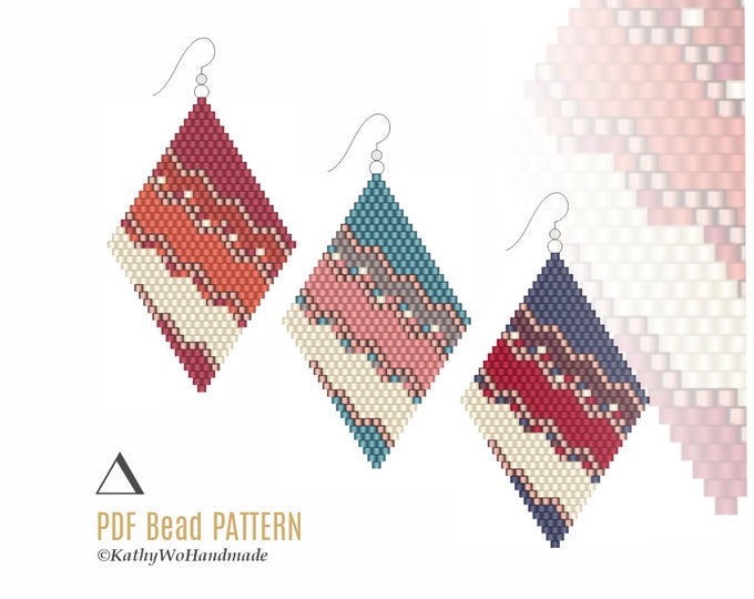 Unique Earrings Pattern Letter K Initial Cross Bead Patterns Miyuki Diy Earrings Dangle Rhombus ...