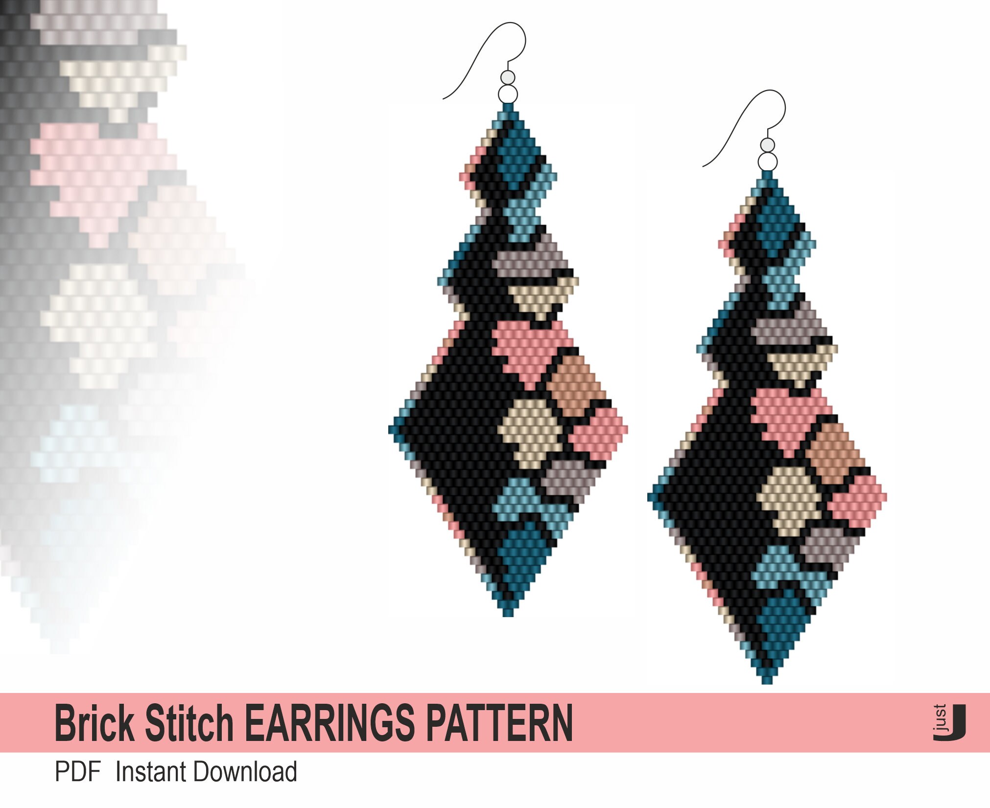 Beaded Earring Pattern Brick Stitch Earrings Beading | Etsy