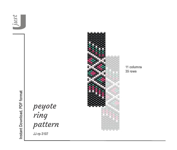 Peyote ring pattern peyote rings rings pattern bead rings | Etsy
