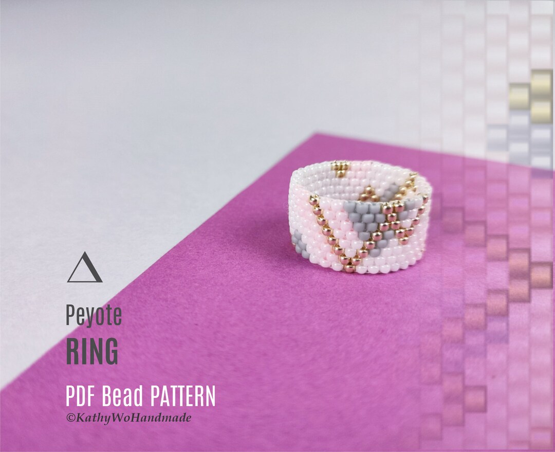 Even Peyote Ring Pattern, Peyote Pattern, Beaded Rings, Seed Bead ...