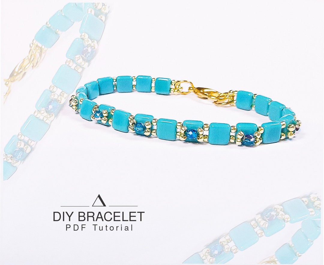 Beaded Bracelet Tutorial, Tila Bead Pattern, Beading Tutorial PDF ...