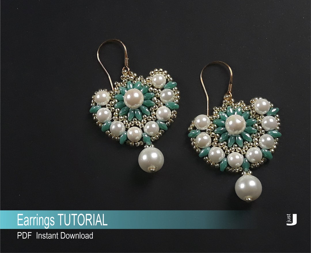 Beaded Earrings Tutorial Beading Tutorial Beading Pattern - Etsy