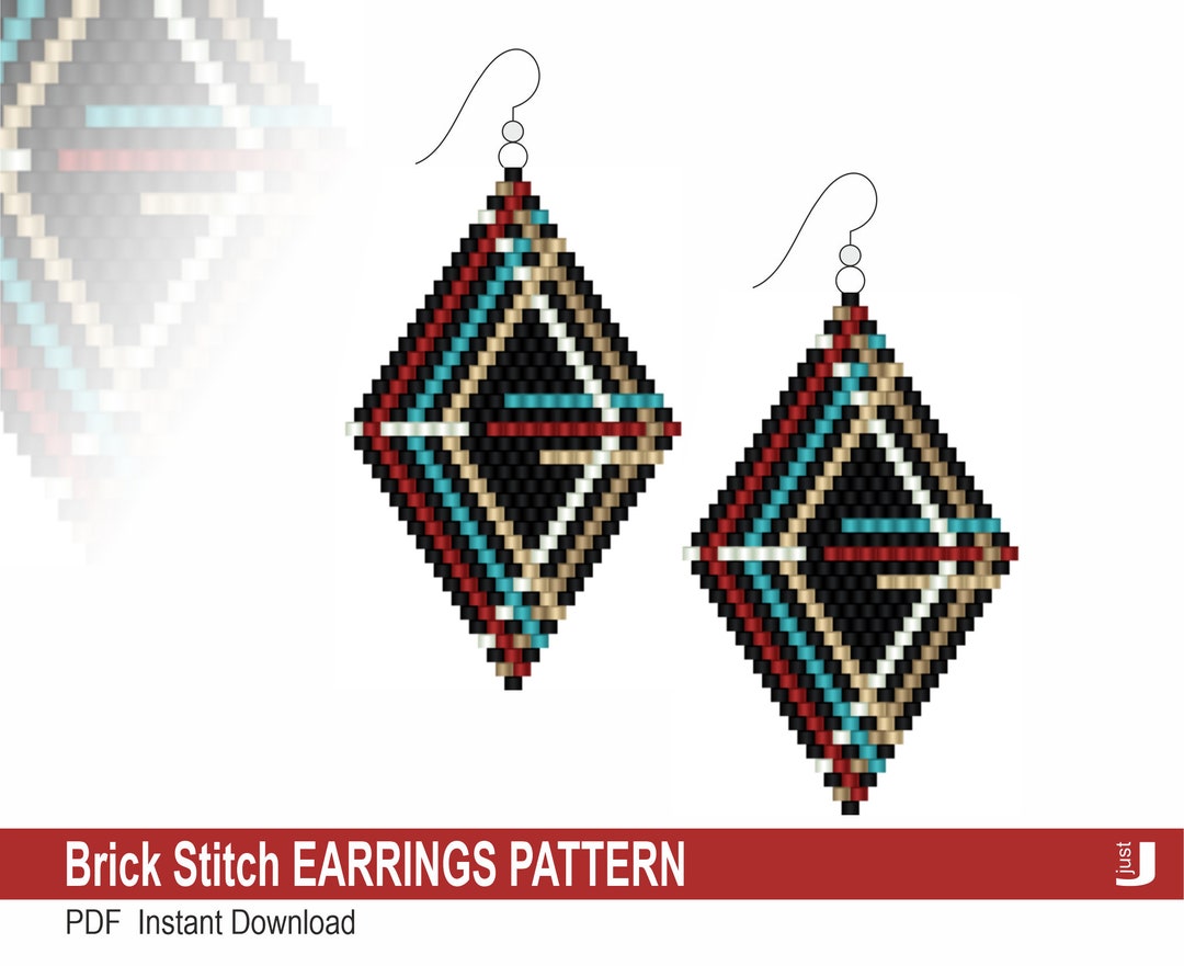 Beaded Earring Pattern Brick Stitch Earrings Beading - Etsy